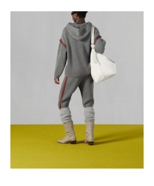 Gucci Web Striped Drawstring Knit Hoodie