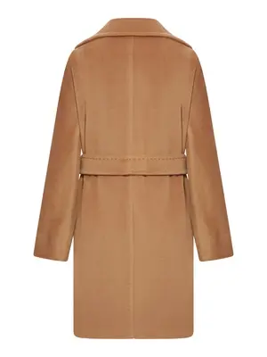 Max Mara Scire Belted Long-sleeve Coat - Camel