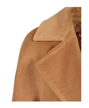 Max Mara Scire Belted Long-sleeve Coat - Camel