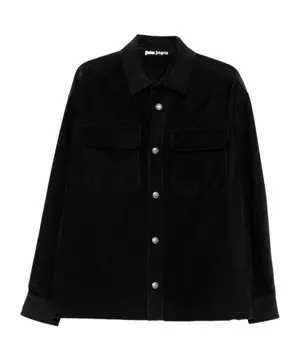 Palm Angels Logo Printed Overshirt - Black