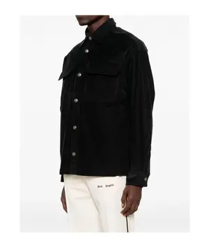 Palm Angels Logo Printed Overshirt - Black