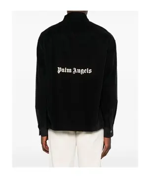 Palm Angels Logo Printed Overshirt - Black