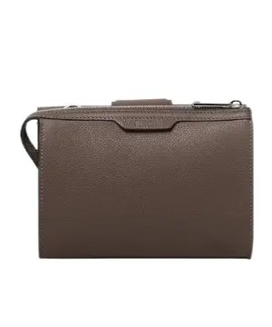 Fendi Leather Bag With Ff Clasp - Brown