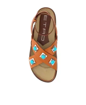 Etro Crown Me Leather Sandals