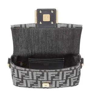 Fendi Baguette Ff Jacquard Mini Tote Bag - Blue