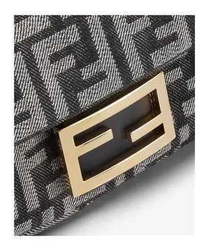 Fendi Baguette Ff Jacquard Mini Tote Bag - Blue