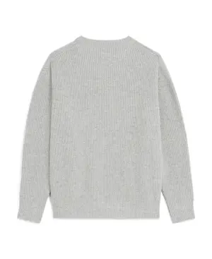 Celine Oversized Embroidered Sweater In Ribbed Wool