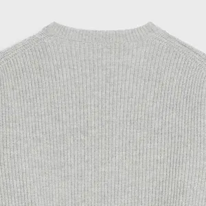 Celine Oversized Embroidered Sweater In Ribbed Wool