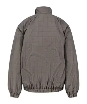 Balenciaga Checked Zip-up Jacket - Greyblue