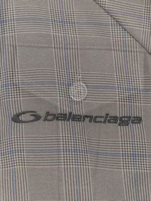 Balenciaga Checked Zip-up Jacket - Greyblue