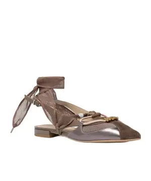 Pinko Bow Pointed Toe Slingback Pumps - Brown