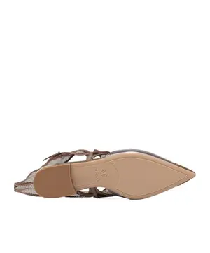 Pinko Bow Pointed Toe Slingback Pumps - Brown