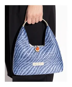 Marni Trapeze Wavy Mini Tote Bag - Blue