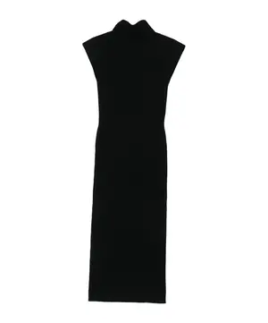 Alberta Ferretti Open Back High Neck Maxi Dress
