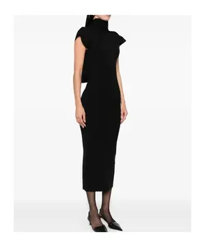 Alberta Ferretti Open Back High Neck Maxi Dress