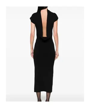 Alberta Ferretti Open Back High Neck Maxi Dress