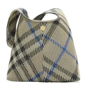 Burberry Check Knitted Shoulder Bag - Lichen