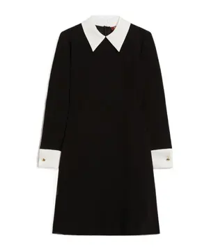 Max Mara Long-sleeved Dress With Jeweled Cufflinks