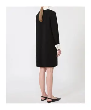 Max Mara Long-sleeved Dress With Jeweled Cufflinks