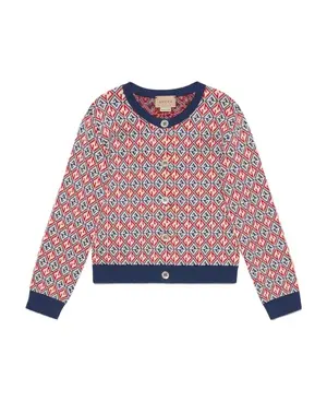 Gucci G Rhombus Cotton Jacquard Cardigan