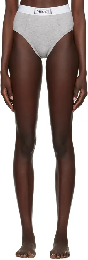 Versace High-waist Logo-waistband Briefs