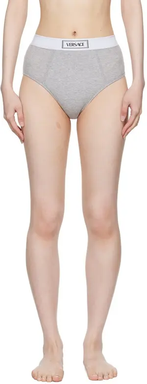 Versace High-waist Logo-waistband Briefs