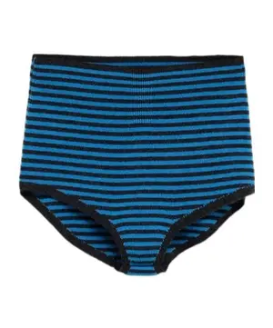 Paloma Wool Striped Ribbed Mini Shorts - Blue
