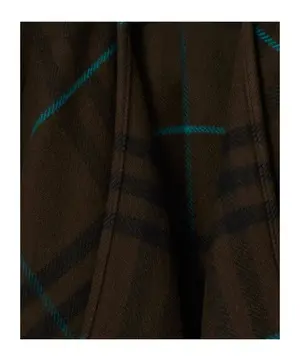 Burberry Checked Fringed Open-front Cape