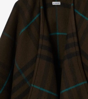 Burberry Checked Fringed Open-front Cape - Snug