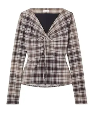 Acne Studios Check Patterned Ruched Top