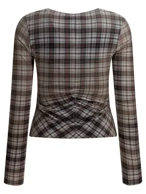Acne Studios Check Patterned Ruched Top