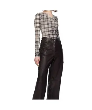 Acne Studios Check Patterned Ruched Top