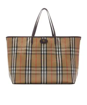 Burberry Check Printed Tote Bag - Sand