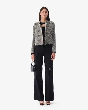 IRO PARIS Hazela Open-front Tweed Jacket With Tassel Trim
