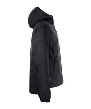 Prada Puffer Jacket With Logo Plaque And Hood