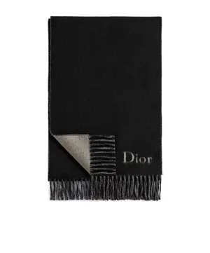 Dior Double-sided Scarf - Black And Gray