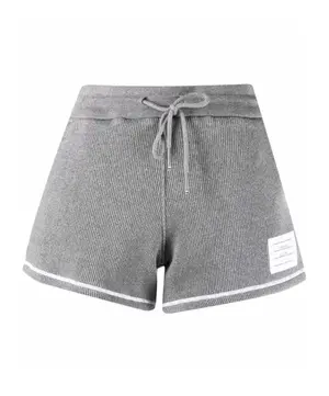 Thom Browne Loopback Cotton Knitted Shorts With Contrast Stitching