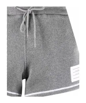 Thom Browne Loopback Cotton Knitted Shorts With Contrast Stitching