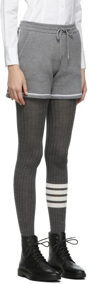 Thom Browne Loopback Cotton Knitted Shorts With Contrast Stitching