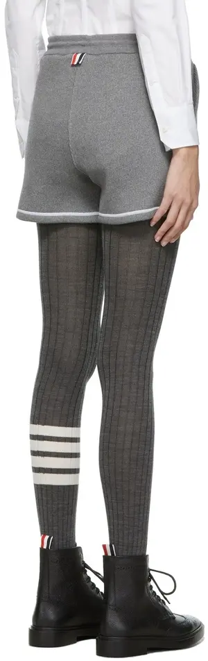 Thom Browne Loopback Cotton Knitted Shorts With Contrast Stitching
