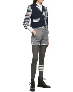 Thom Browne Loopback Cotton Knitted Shorts With Contrast Stitching