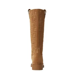 Fendi Knee High Boots With Ff Motif - Brown