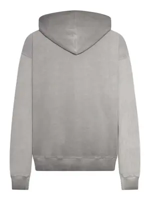 Off-White Logo Print Drawstring Hoodie - Gray