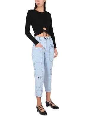 Proenza Schouler White Label Chambray Straight Leg Jeans