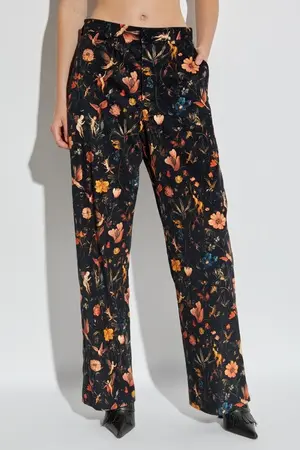 R13 Floral Velvet Trousers