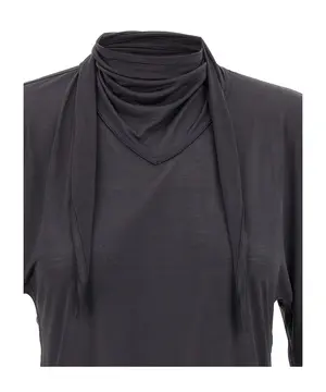 LEMAIRE Short Sleeved Scarf Detailed Blouse