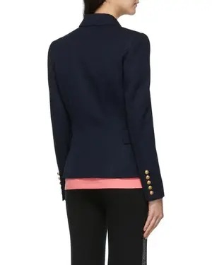 Balmain Double Breasted Wool Blazer - Black