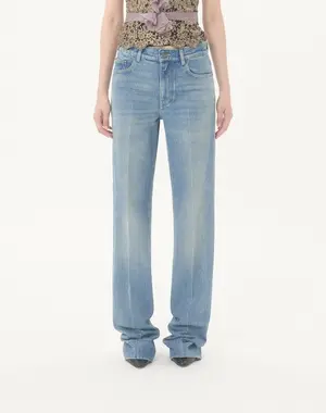Valentino Garavani Logo Patch Straight Leg Jeans