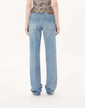 Valentino Garavani Logo Patch Straight Leg Jeans