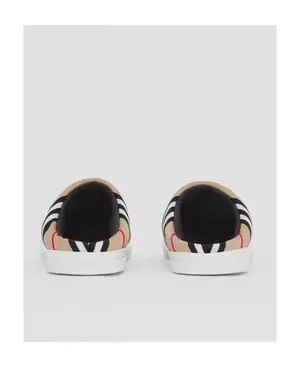 Burberry Icon Stripe Backless Slippers - White